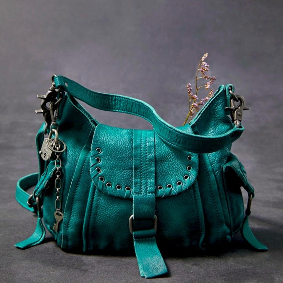 Free People | Bags | Nwt We The Free Baby Leigh Distressed Tote Pine ...